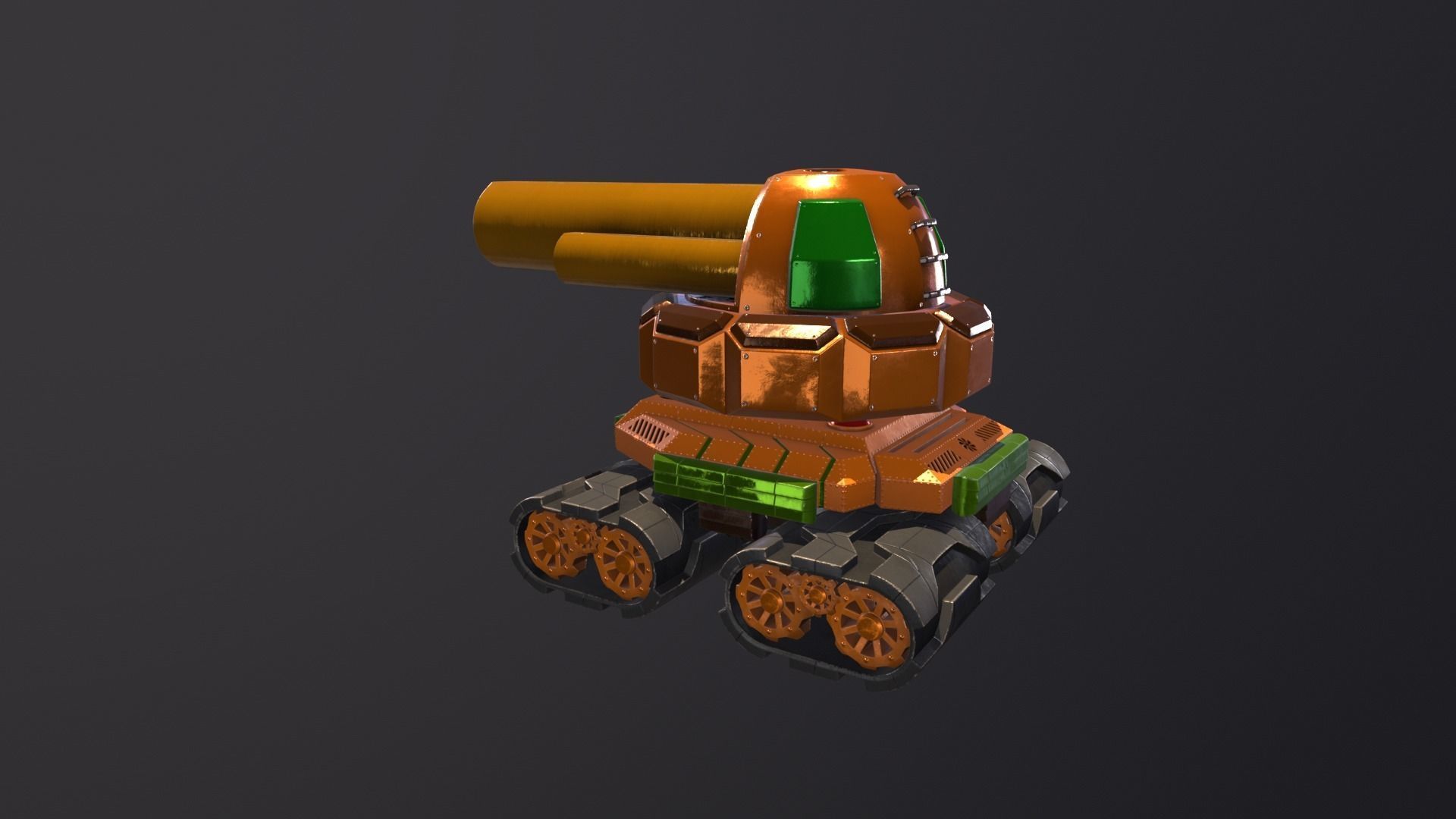 Tank Battle Cartoon High-Poly - Turret Ricochet 3D model animated ...