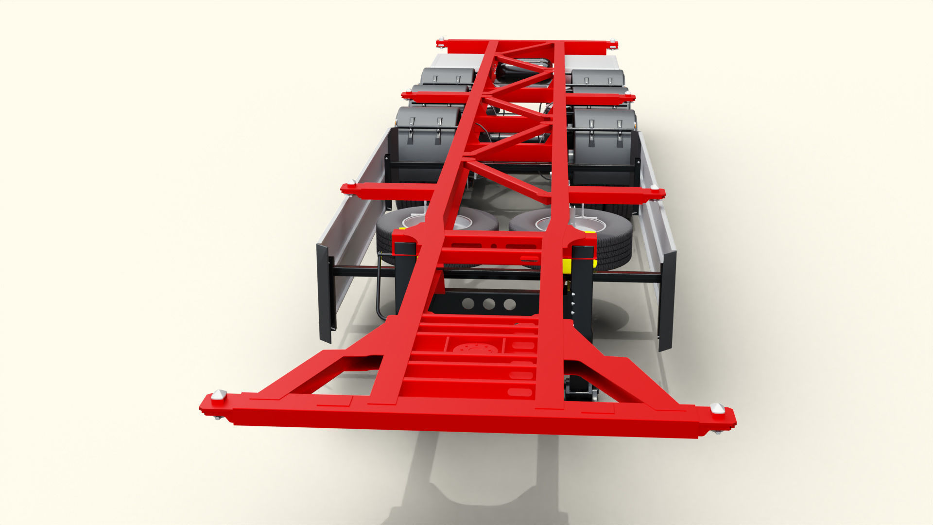 3D model Semi Truck Cargo Container Trailer 40ft VR / AR / low-poly ...