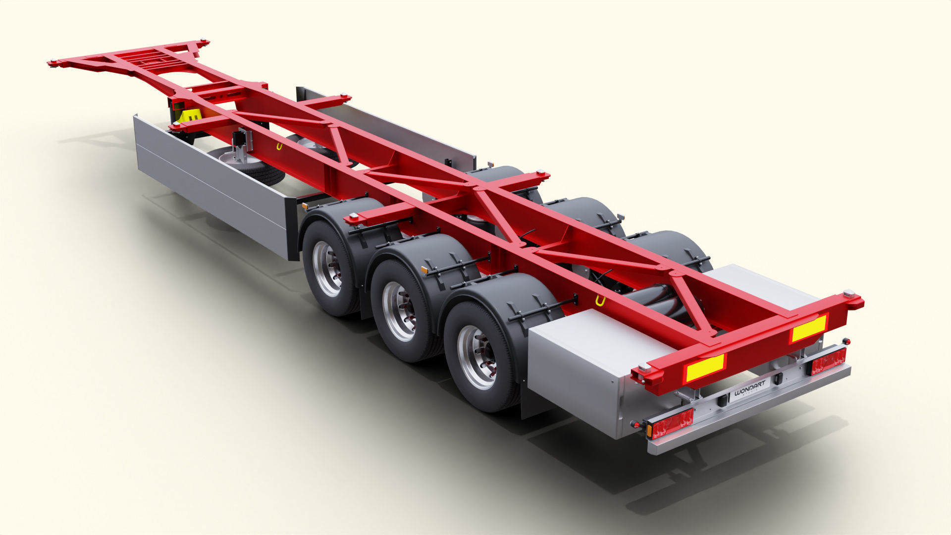 3D model Semi Truck Cargo Container Trailer 40ft VR / AR / low-poly ...