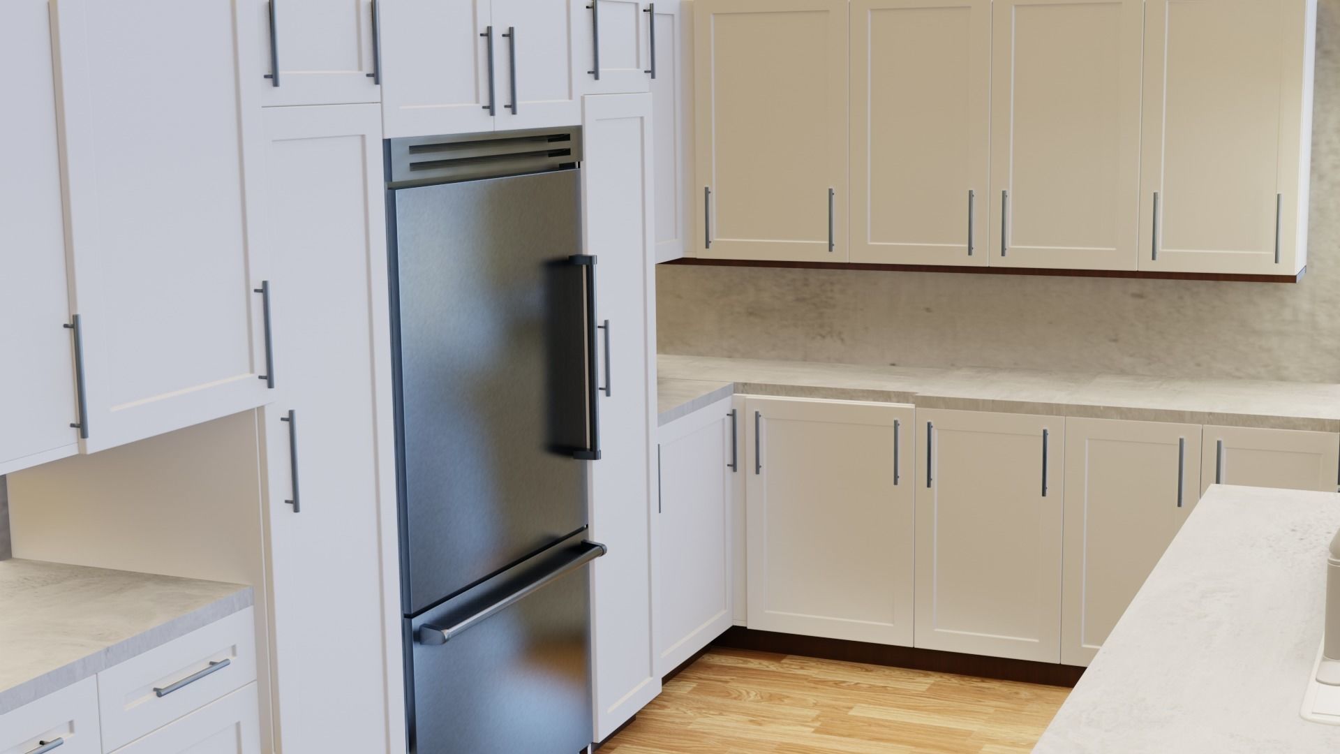 White kitchen high quality model 3D model | CGTrader