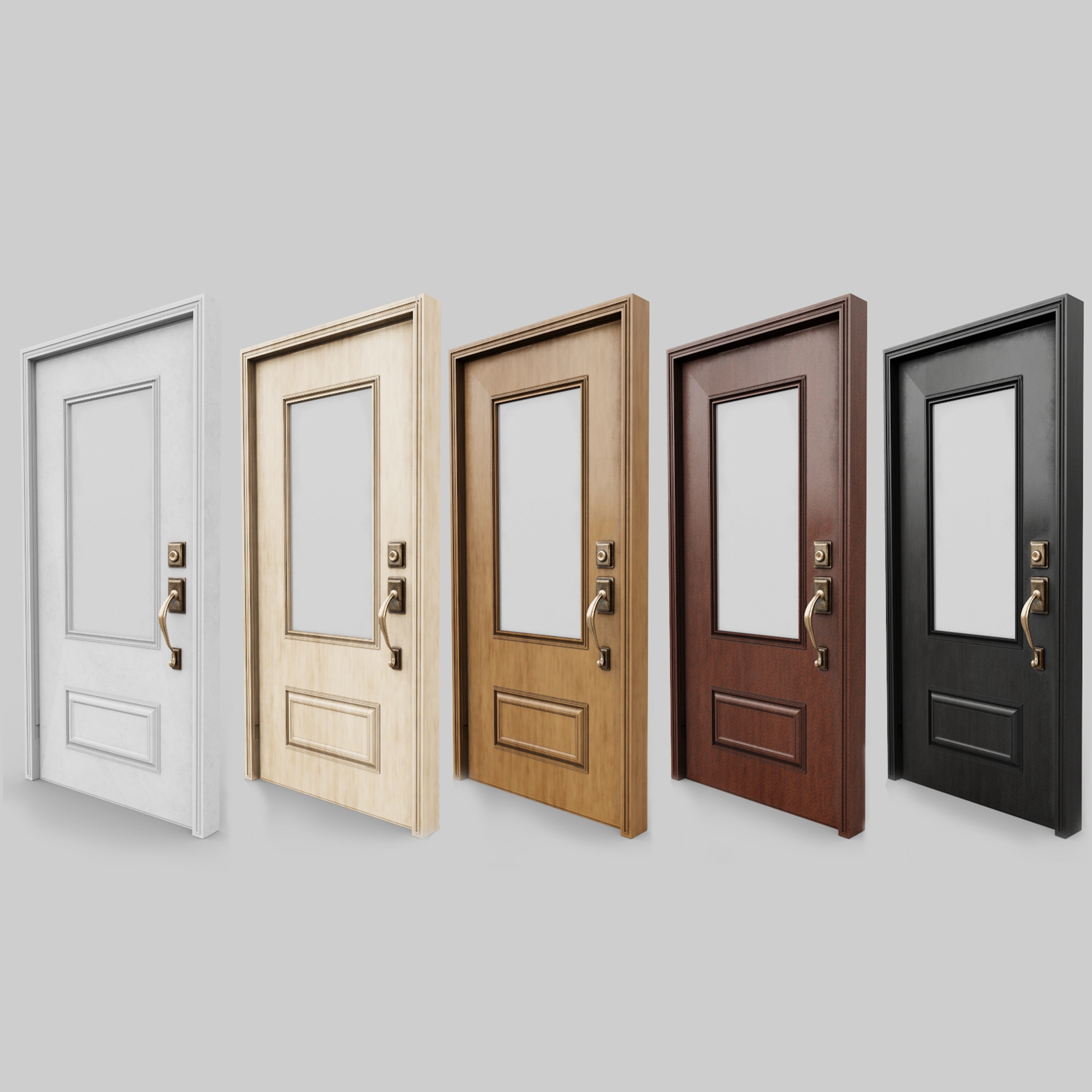 3D model French Doors collection with glass VR / AR / low-poly | CGTrader