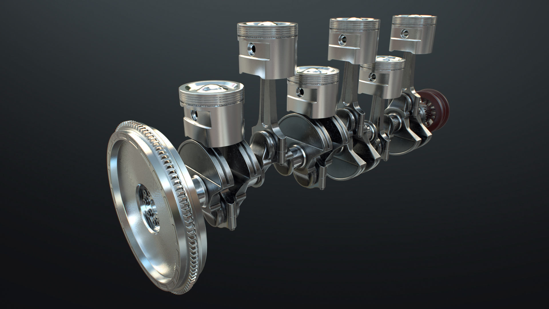 NLINE 6 Engine Working Animated 3D model animated rigged | CGTrader