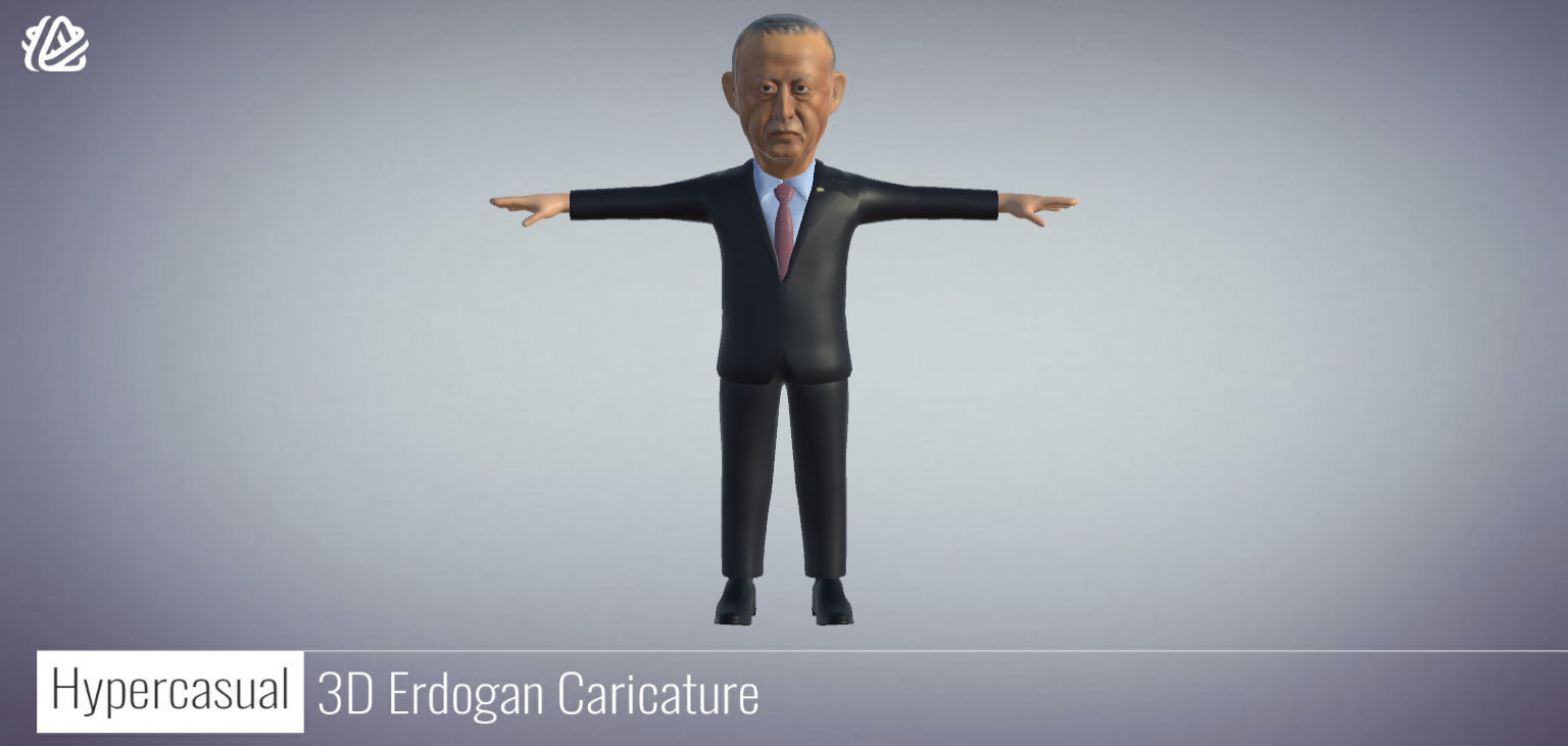 3D model Recep Tayyip Erdogan - 3D political Caricature VR / AR / low ...
