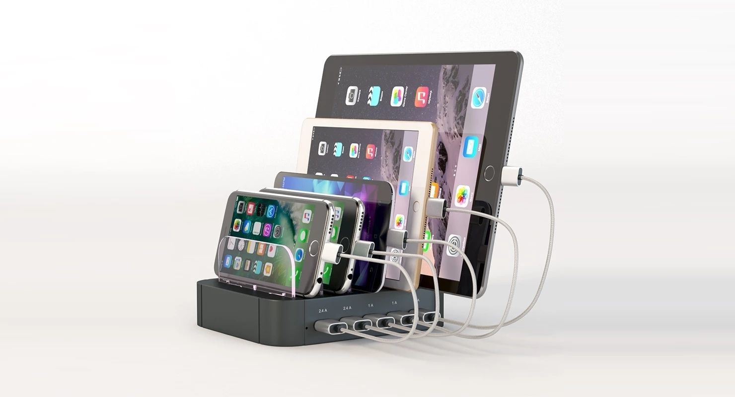 Charging Station 5 Port Cell Phone Usb Hub Organizer 3D model | CGTrader