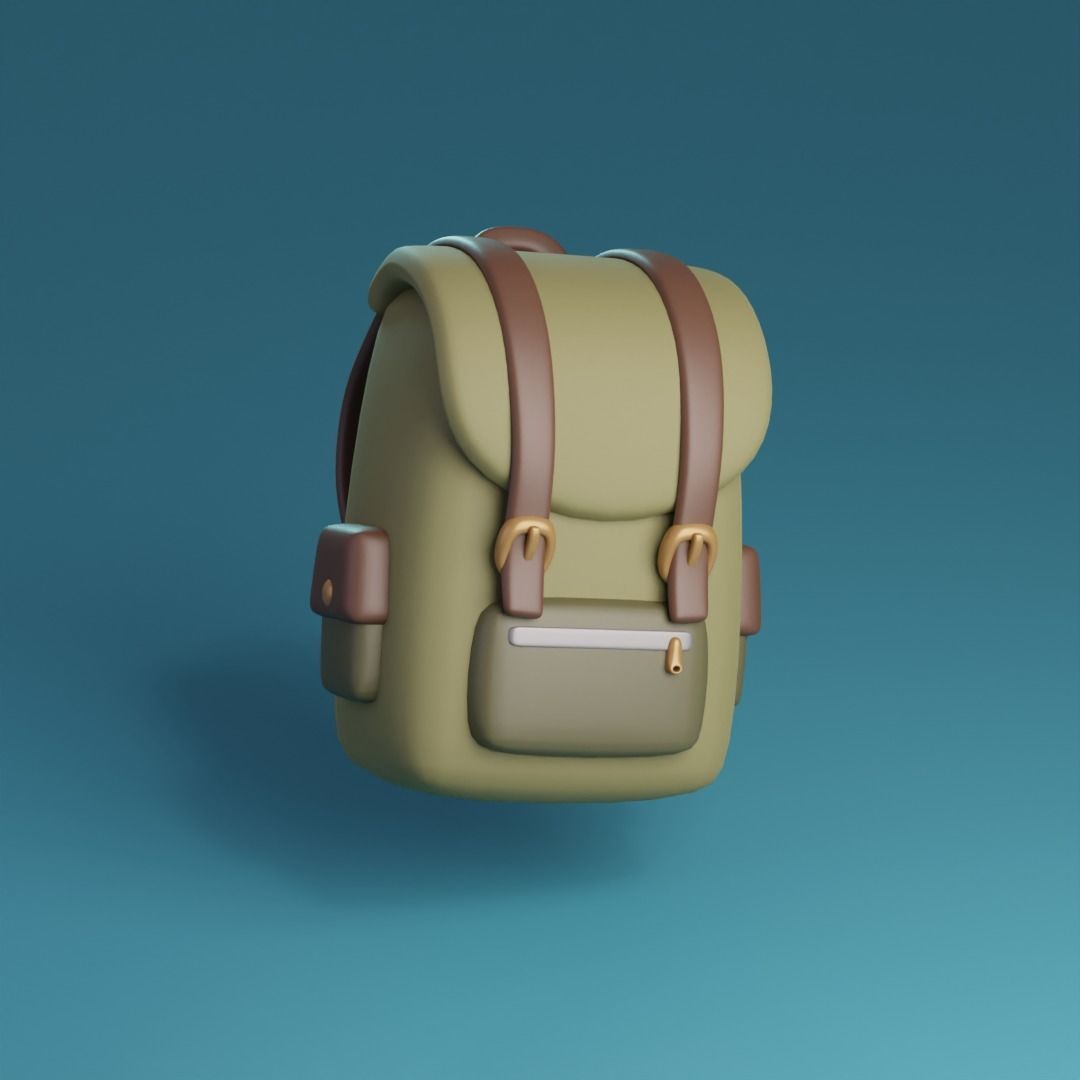 3D model Cartoon backpack VR / AR / low-poly | CGTrader