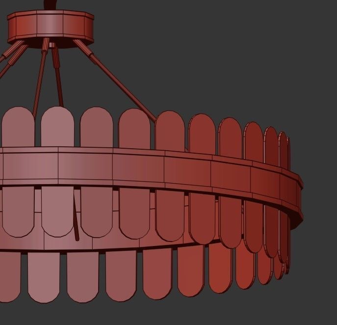 browser chandelier with glass and gold trim 3D model | CGTrader