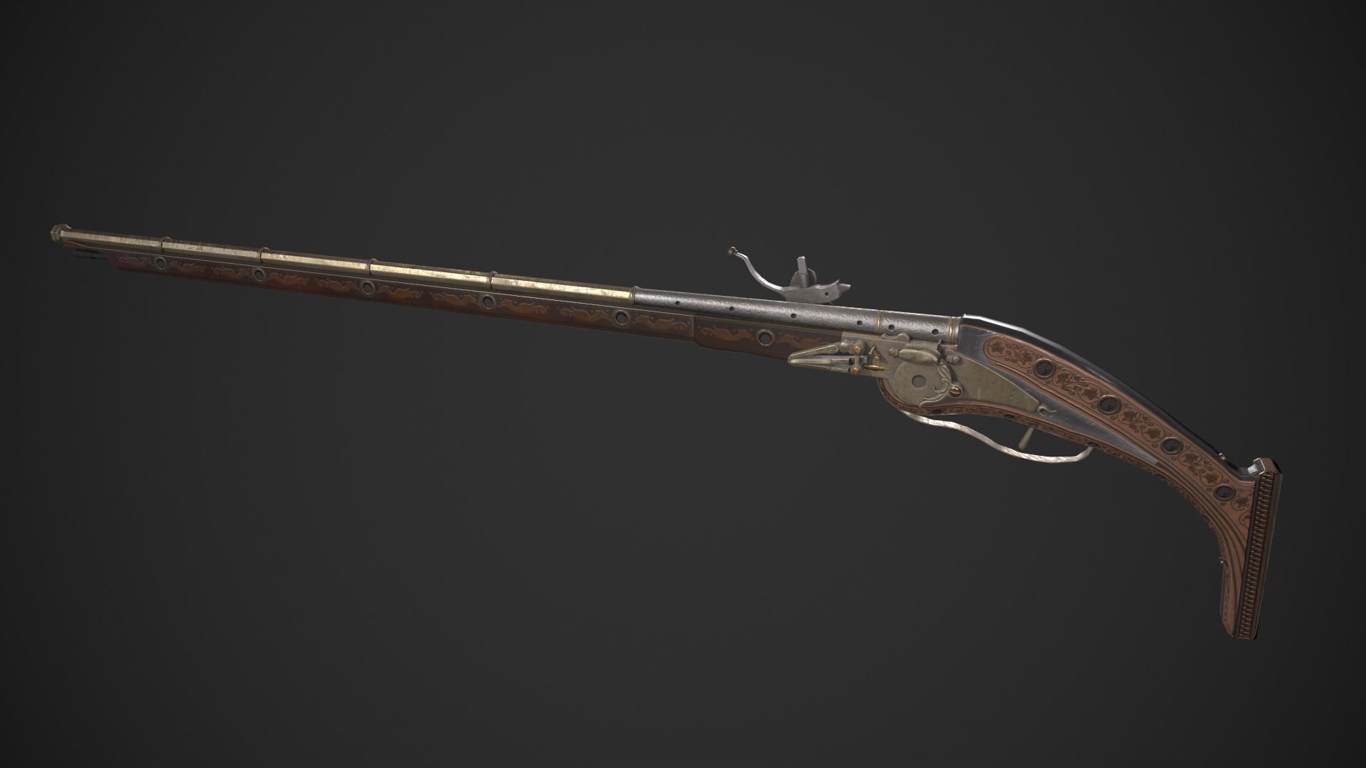 3D model Ornate Musket VR / AR / low-poly | CGTrader