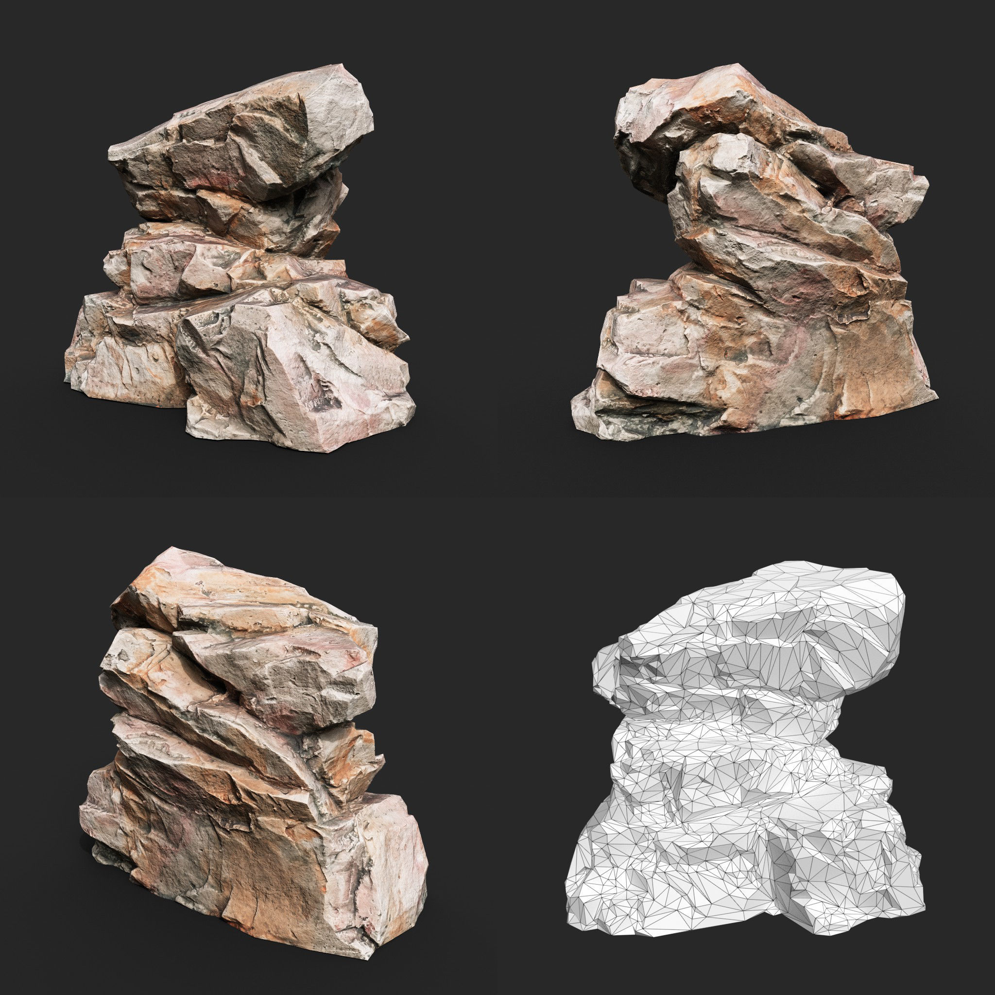 3D model Sharp Rock Formation 221104 - Ultra HD 16K Texture VR / AR ...