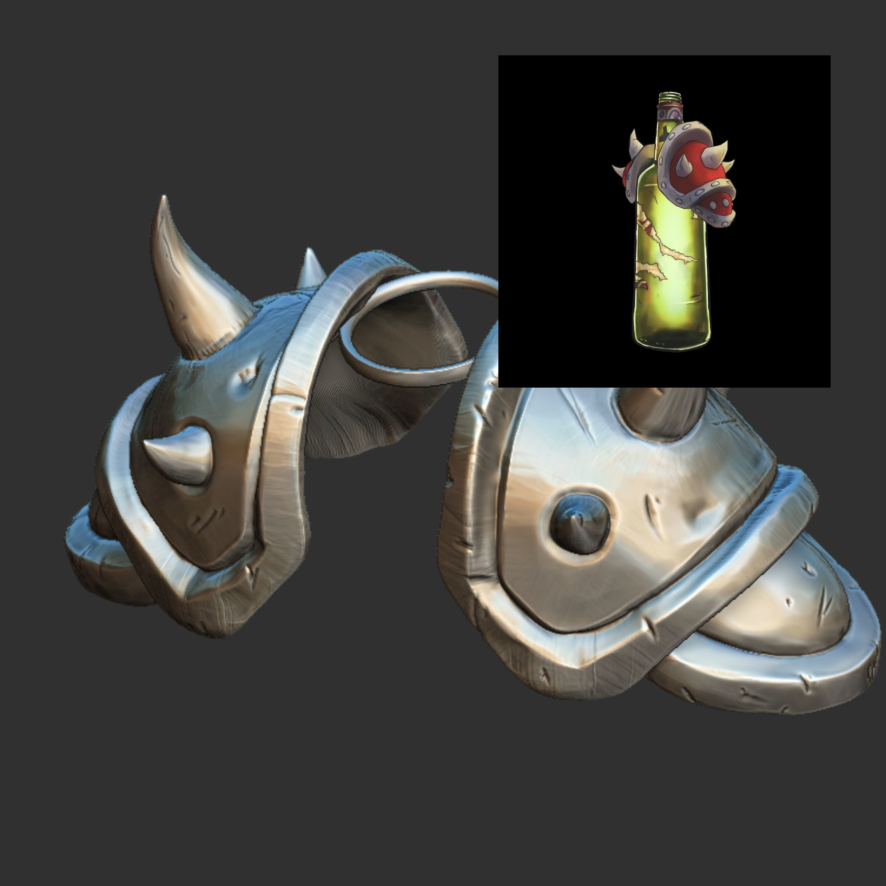 Whiskey Bottle Shoulder Armor 3D model 3D printable | CGTrader