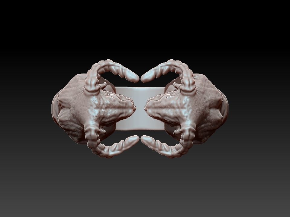 twin minotaur ring 3dprinting STL all sizes free 3D model 3D printable ...