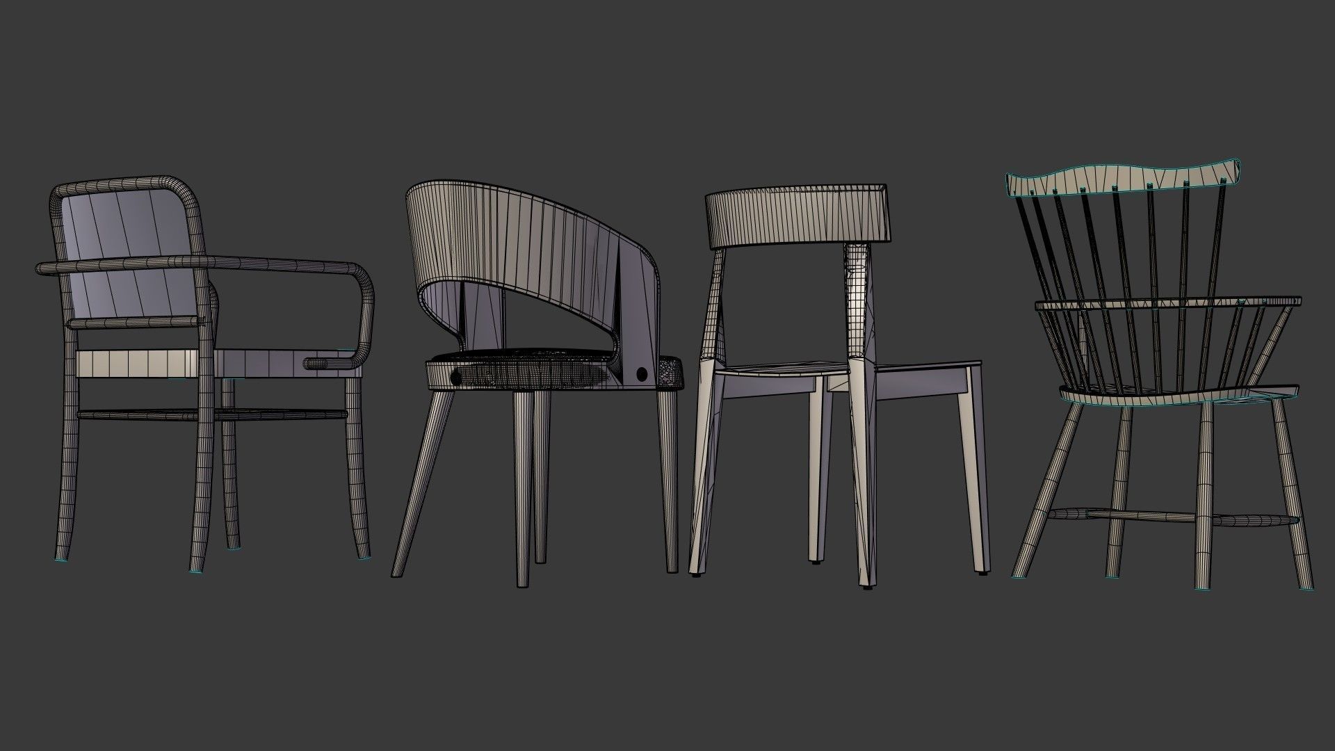 Classic Chairs Set free 3D model | CGTrader