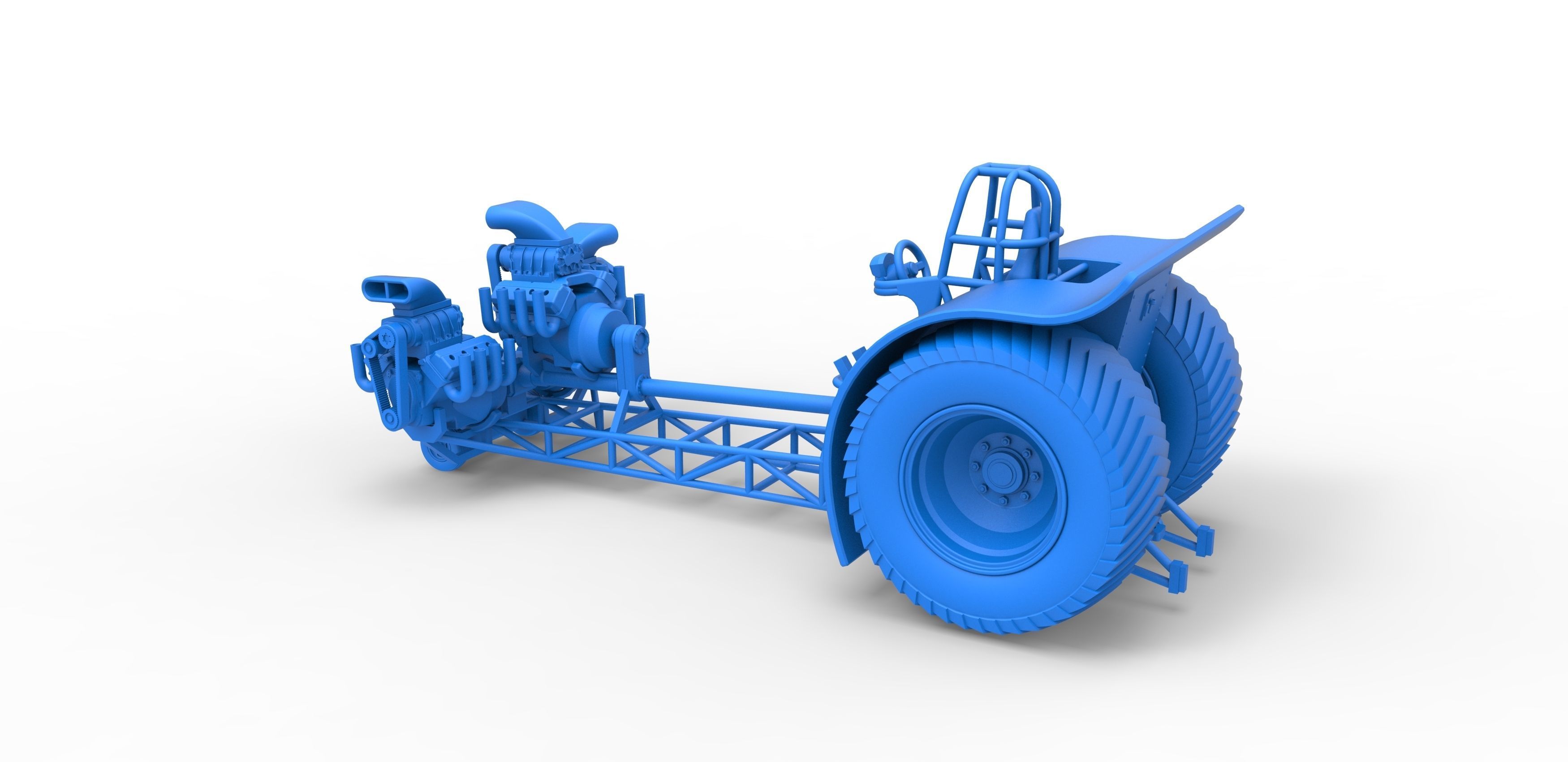 Pulling tractor with 3 engines V8 Version 6 Scale 1 to 25 3D model 3D ...