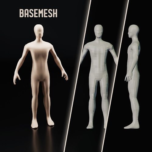 3D model Low-Poly Male Character Basemesh VR / AR / low-poly | CGTrader