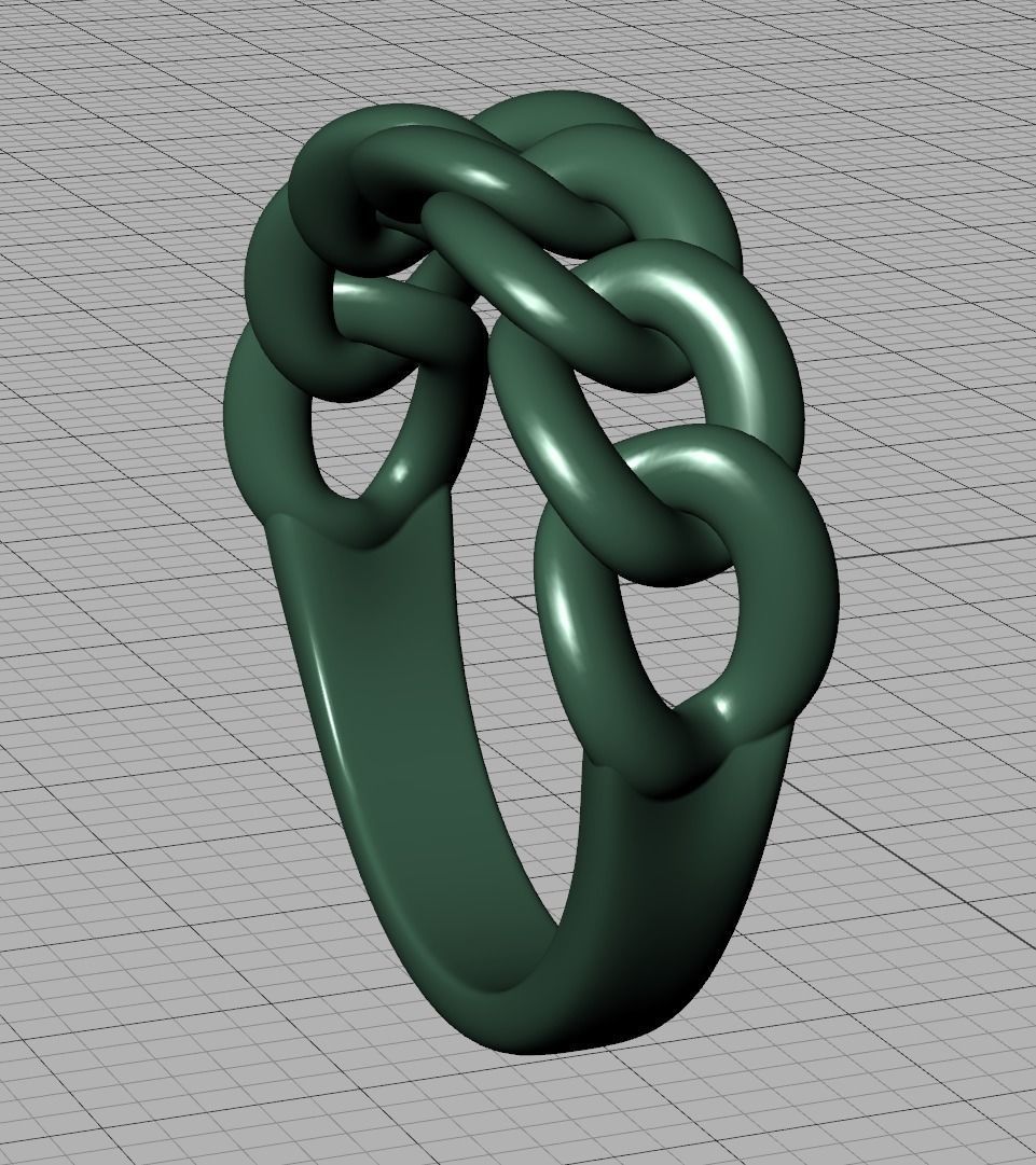 New Cuban Link Chain Ring Stackable Ring 7mm wide 3D model 3D printable ...