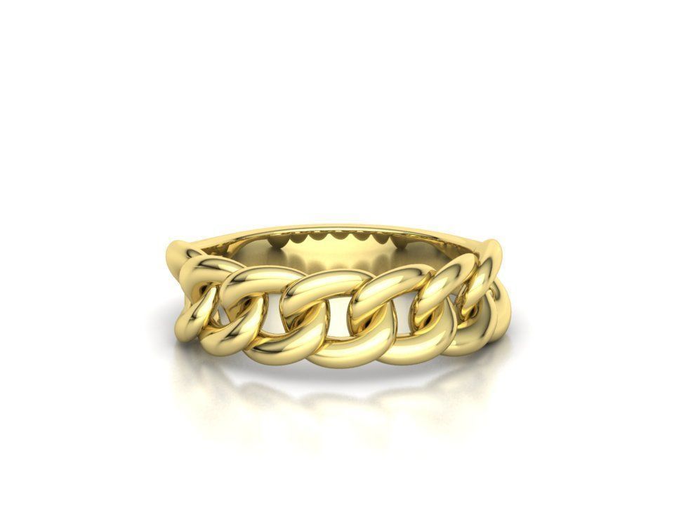 New Cuban Link Chain Ring Stackable Ring 7mm wide 3D model 3D printable ...