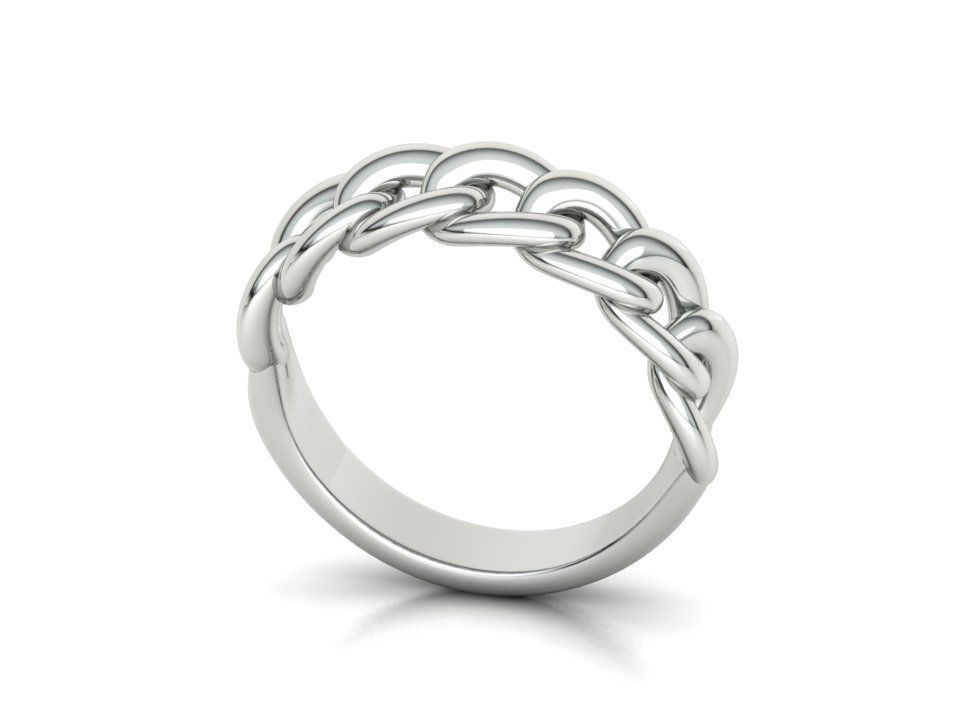 New Cuban Link Chain Ring Stackable Ring 7mm wide 3D model 3D printable ...