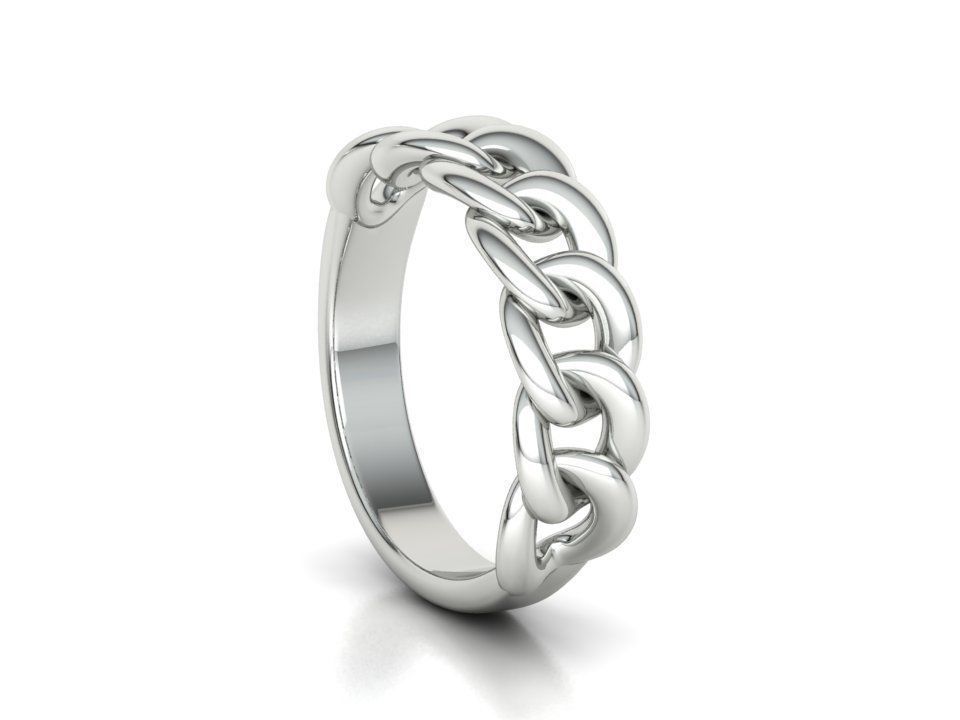 New Cuban Link Chain Ring Stackable Ring 7mm wide 3D model 3D printable ...