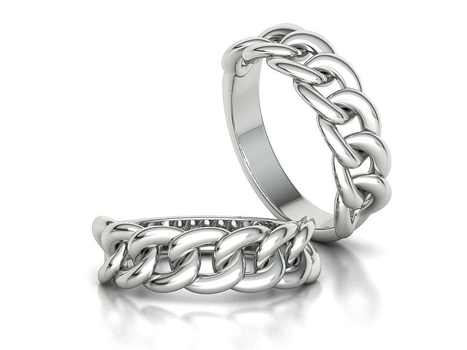 New Cuban Link Chain Ring Stackable Ring 7mm wide 3D model 3D printable ...