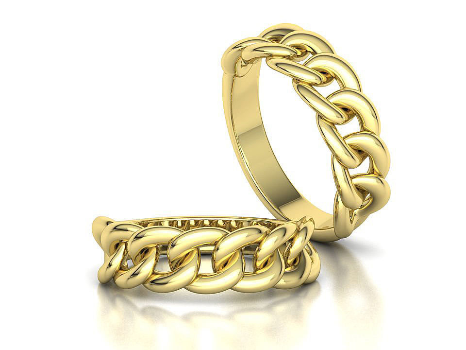 New Cuban Link Chain Ring Stackable Ring 7mm wide 3D model 3D printable ...