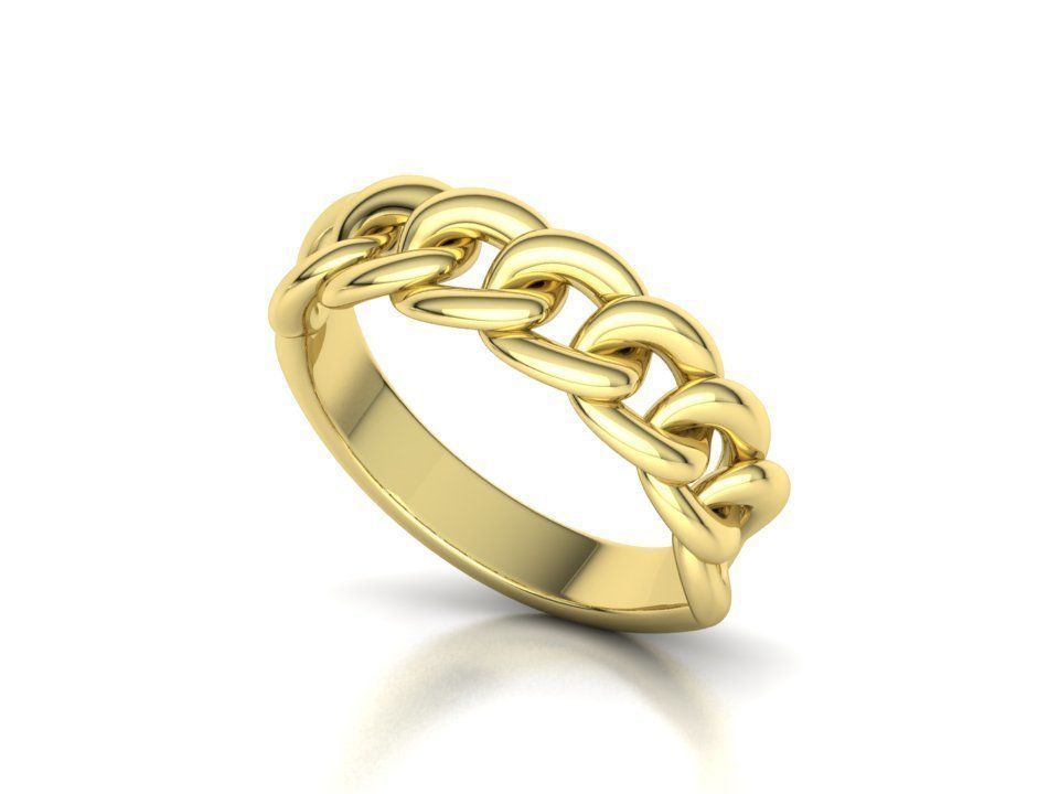 New Cuban Link Chain Ring Stackable Ring 7mm wide 3D model 3D printable ...