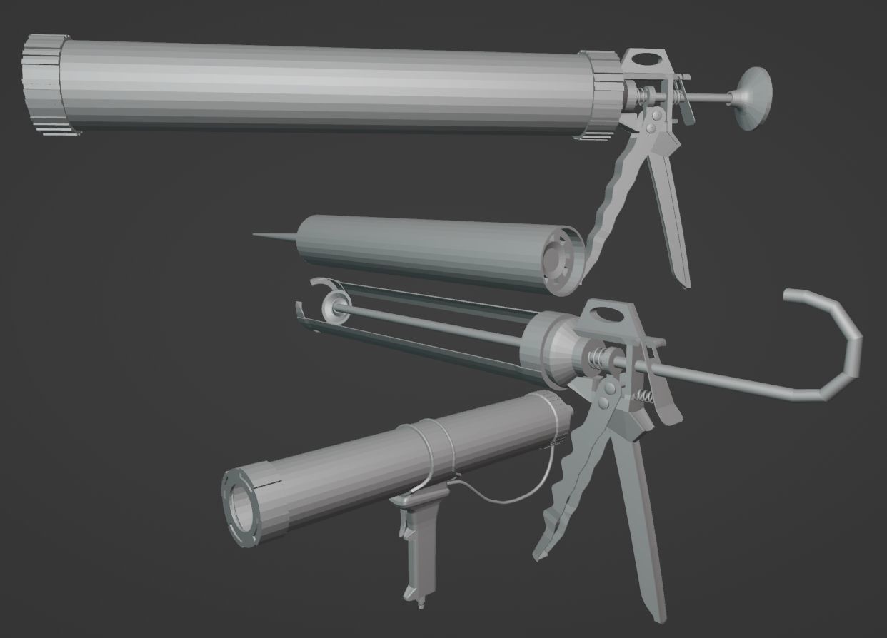 Silicone Caulking guns free 3D model | CGTrader