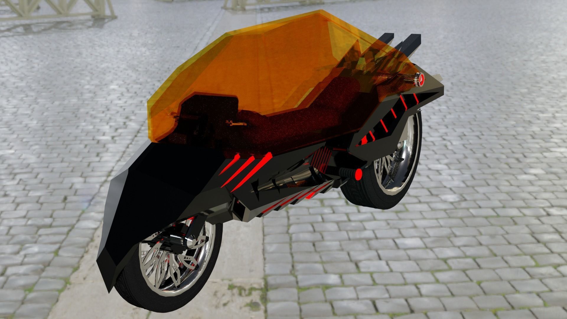 3D model Futuristic cyberpunk motorbike Falcon 564 low poly VR / AR ...