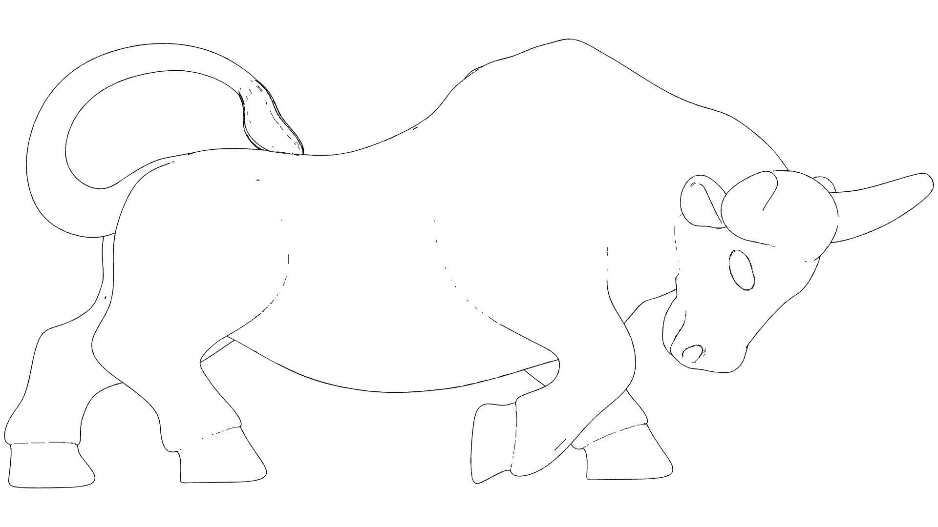 Bull gold transparent 3D model 3D printable | CGTrader