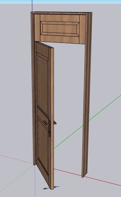 3D model SketchUp dynamic door with panels VR / AR / low-poly | CGTrader