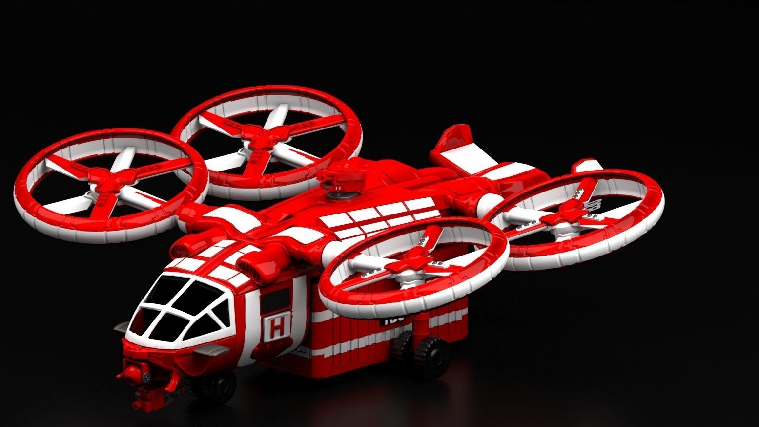 inspired by avatar this 4-propeller helicopter 3D model 3D printable ...