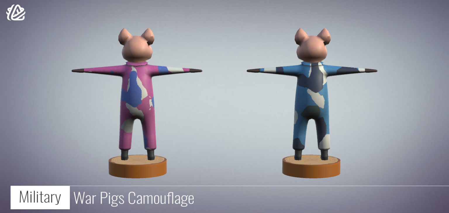 3D model 3D War Pigs Camouflage v2 - Military Stickman VR / AR / low ...