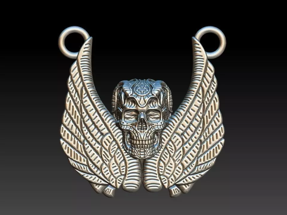 SKULL WINGS PEDANT 3D model 3D printable | CGTrader