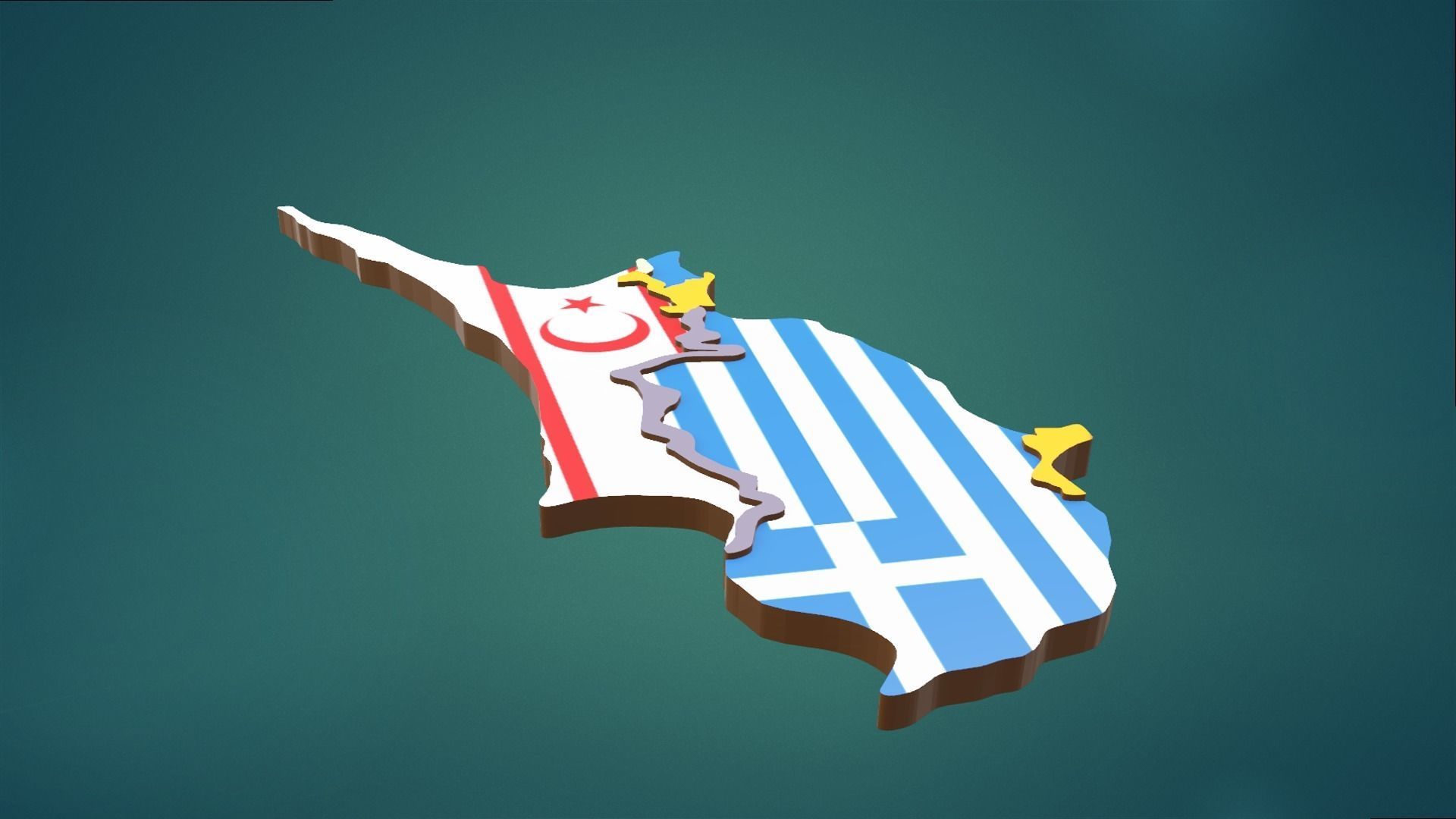 cyprus simple political map free 3D model | CGTrader