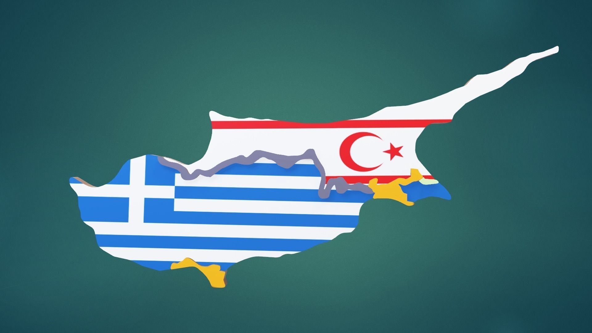 cyprus simple political map free 3D model | CGTrader