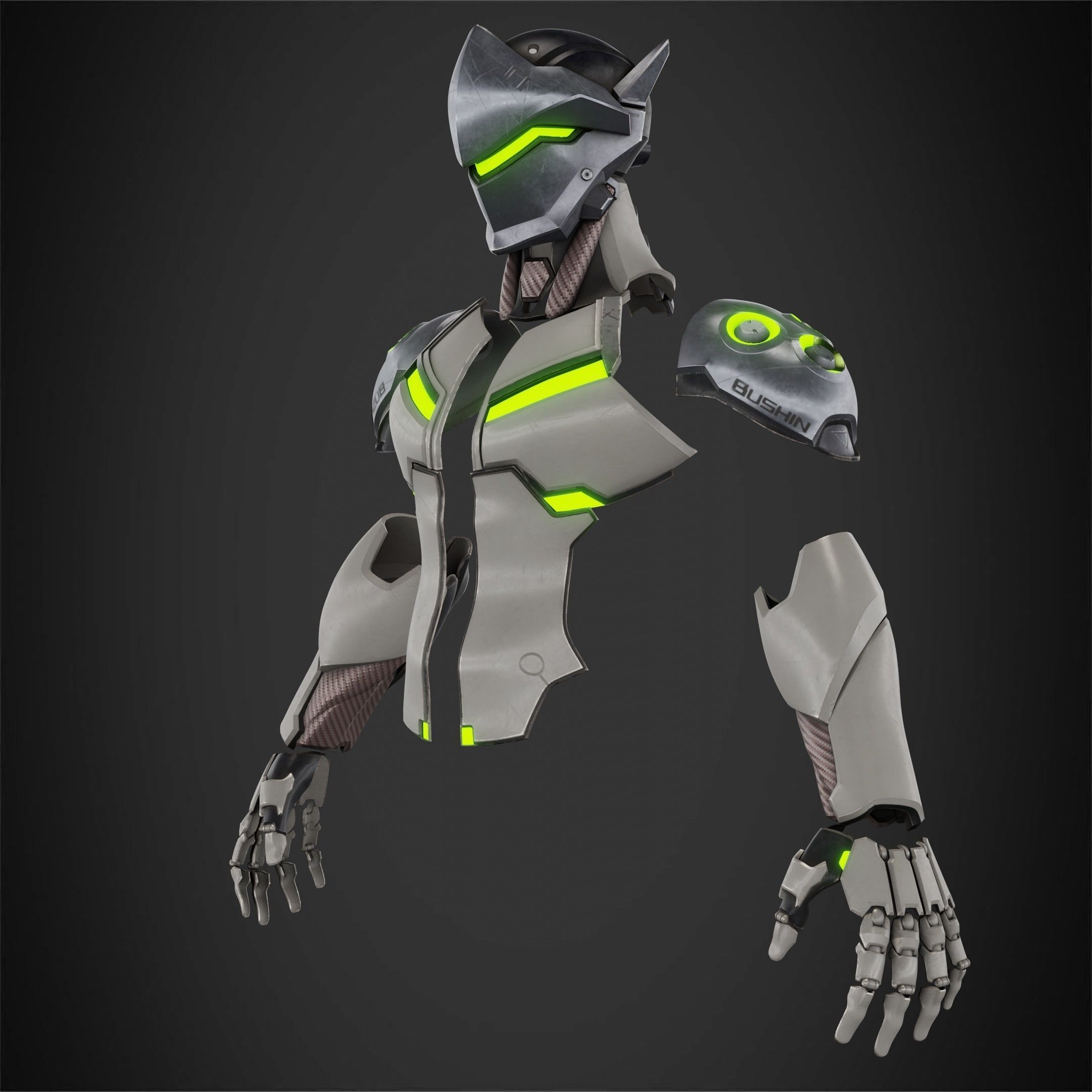 Overwatch 2 Genji Armor and Helmet for Cosplay 3D model 3D printable ...