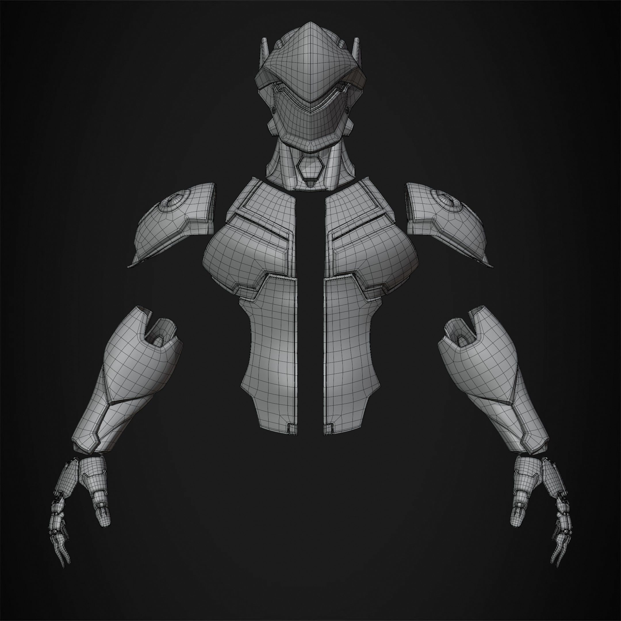 Overwatch 2 Genji Armor and Helmet for Cosplay 3D model 3D printable ...