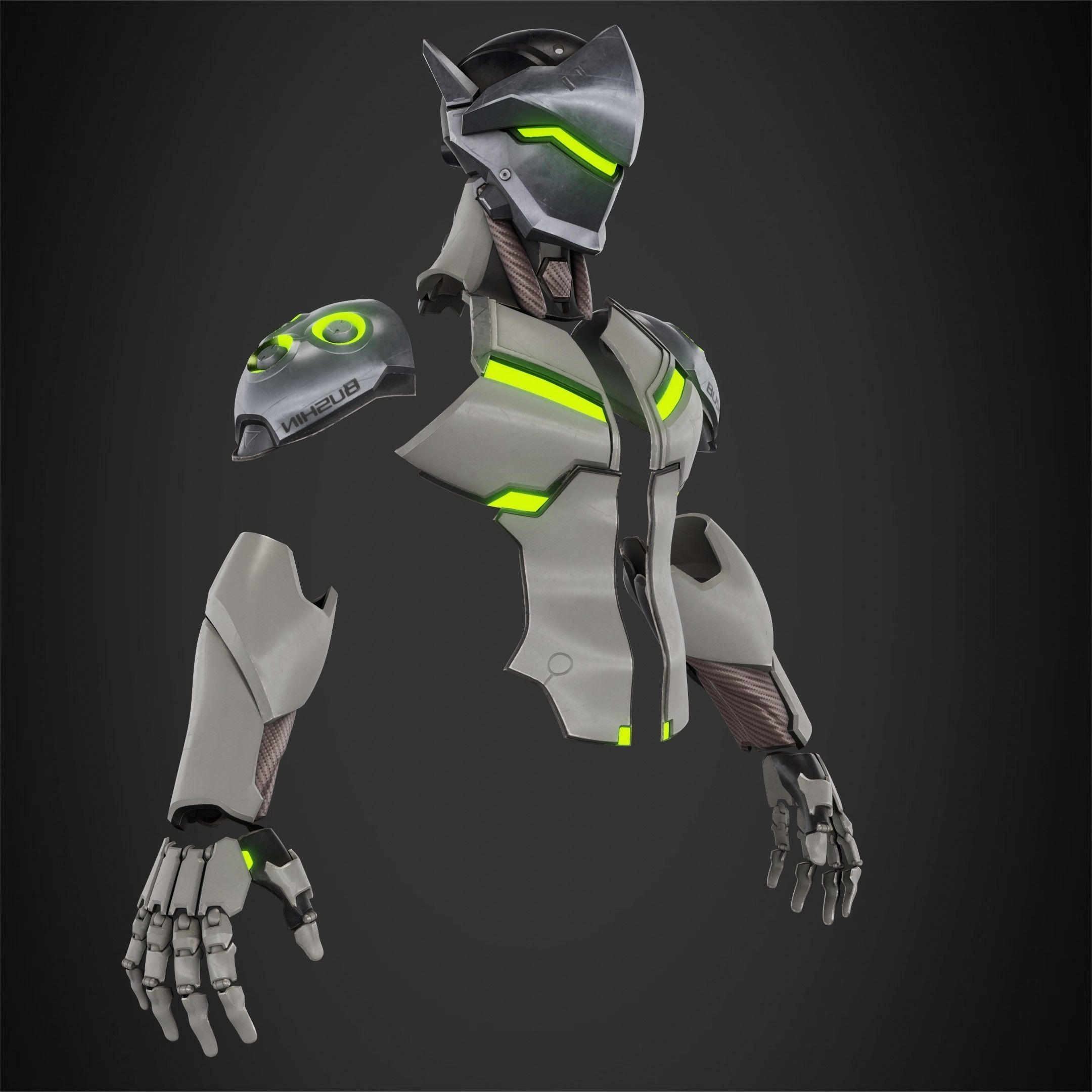 Overwatch 2 Genji Armor and Helmet for Cosplay 3D model 3D printable ...