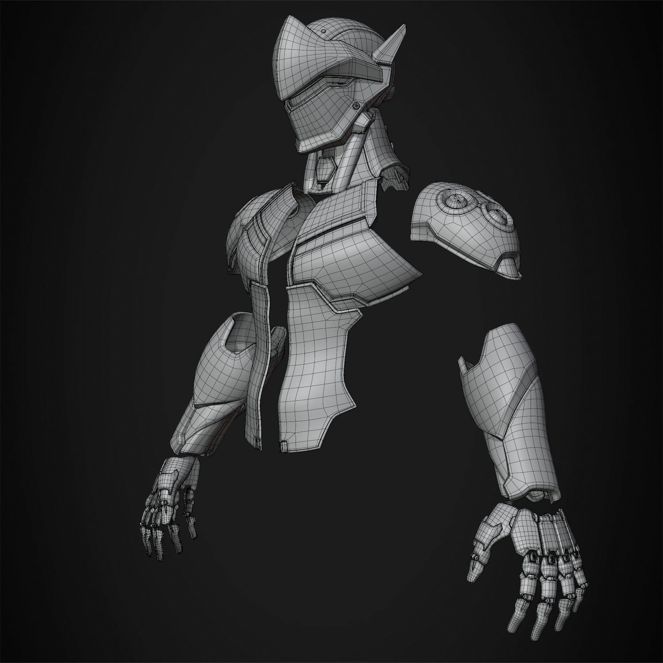 Overwatch 2 Genji Armor and Helmet for Cosplay 3D model 3D printable ...