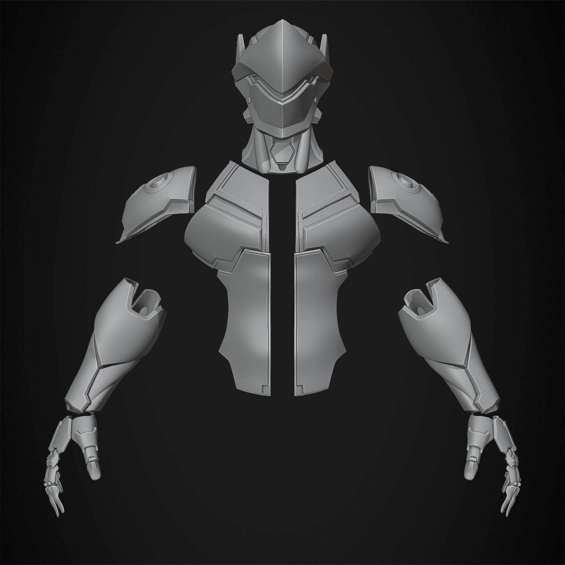 Overwatch 2 Genji Armor and Helmet for Cosplay 3D model 3D printable ...