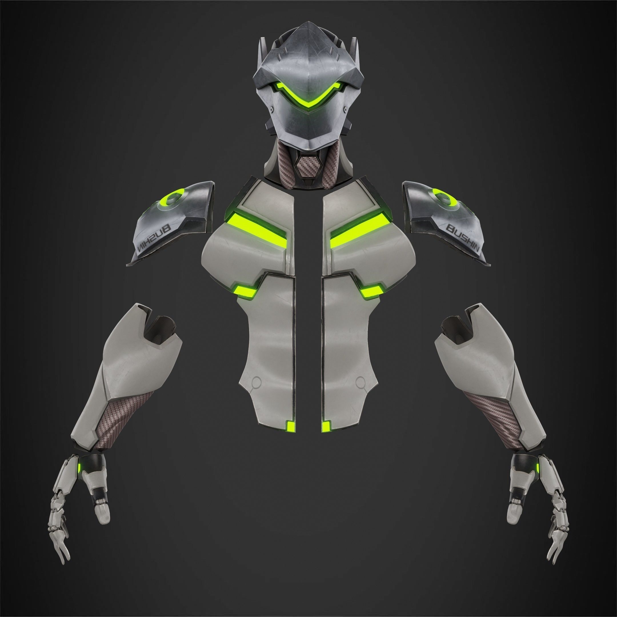 Overwatch 2 Genji Armor and Helmet for Cosplay 3D model 3D printable ...