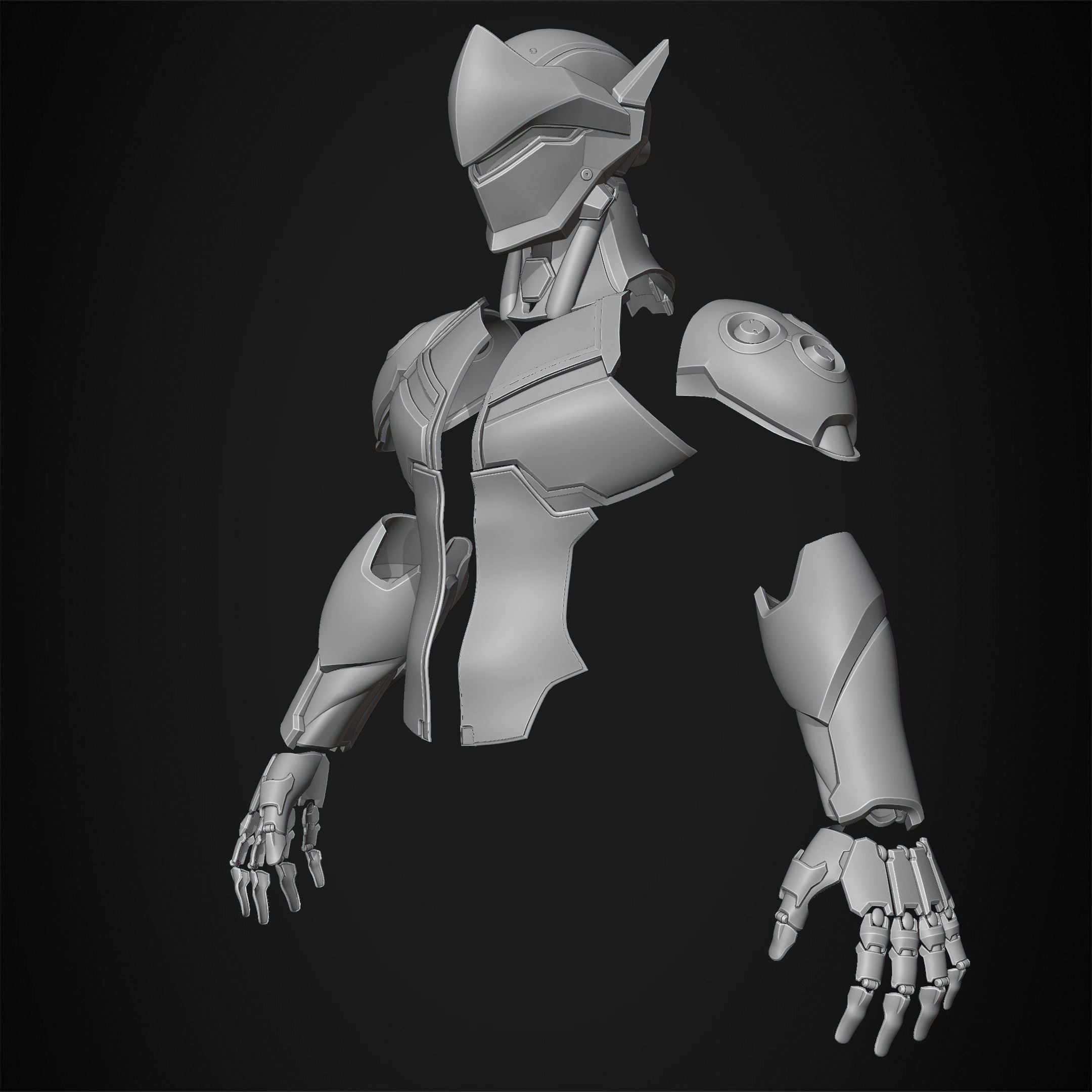 Overwatch 2 Genji Armor and Helmet for Cosplay 3D model 3D printable ...