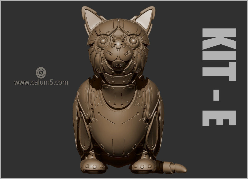 KIT - E cat 3D model 3D printable | CGTrader