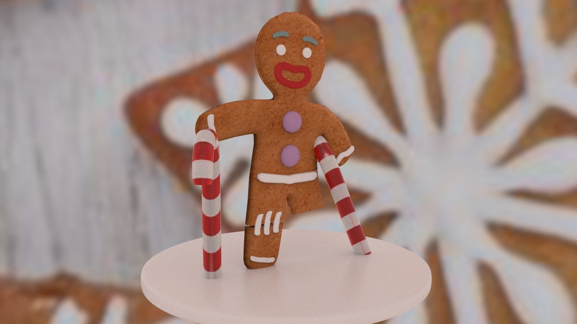 Christmas Gingerbread man without leg 3D model 3D printable | CGTrader