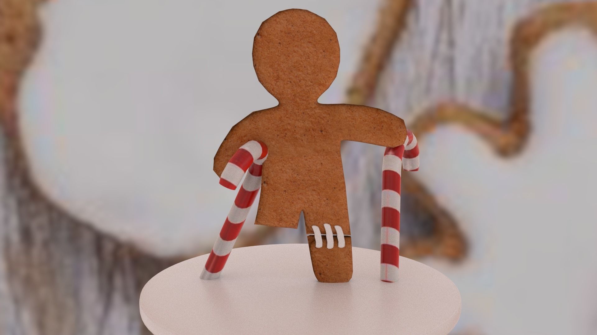 Christmas Gingerbread man without leg 3D model 3D printable | CGTrader