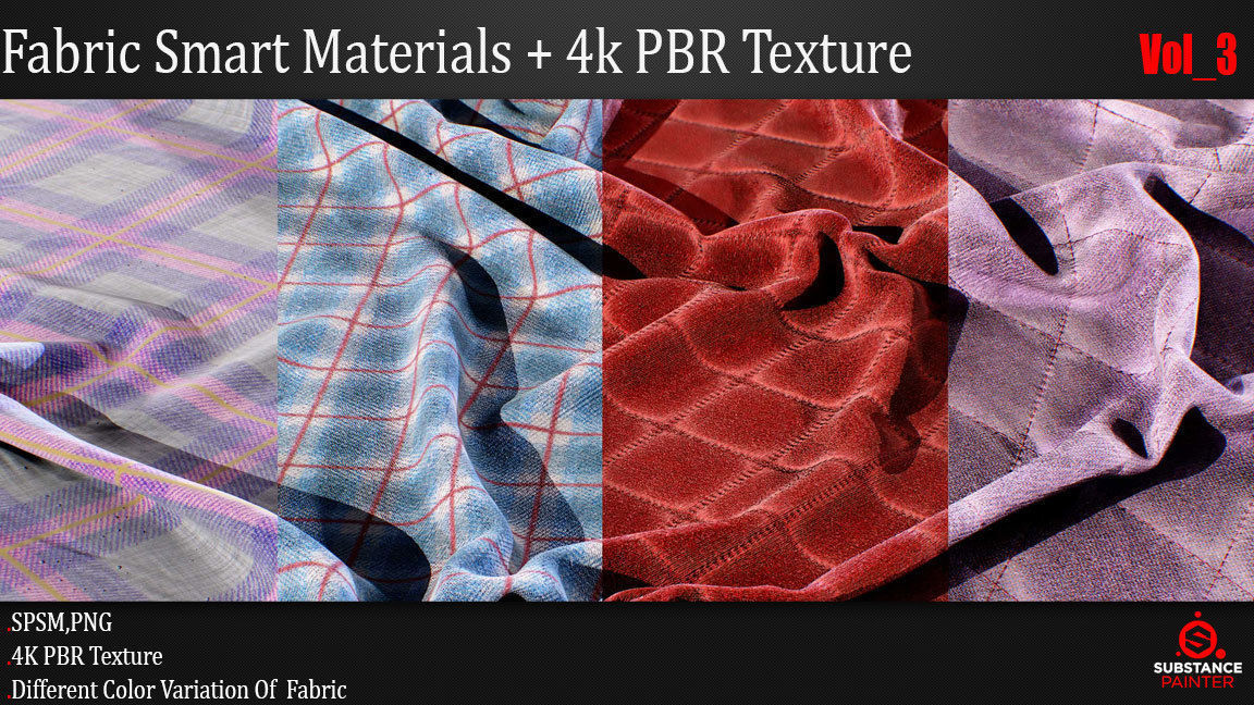 High Detailed Fabric Smart Materials 4K PBR Texture Vol 3 Texture ...