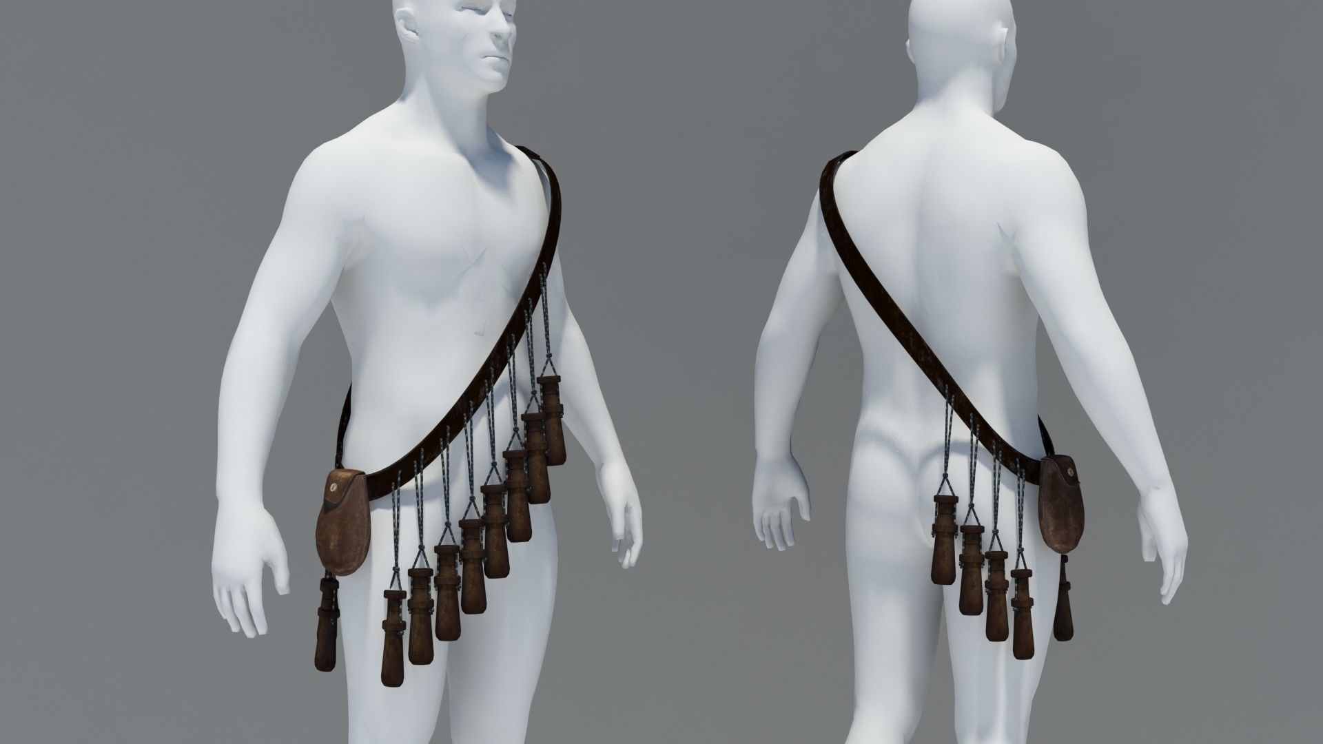3D model Historic 16th century bandolier VR / AR / low-poly | CGTrader