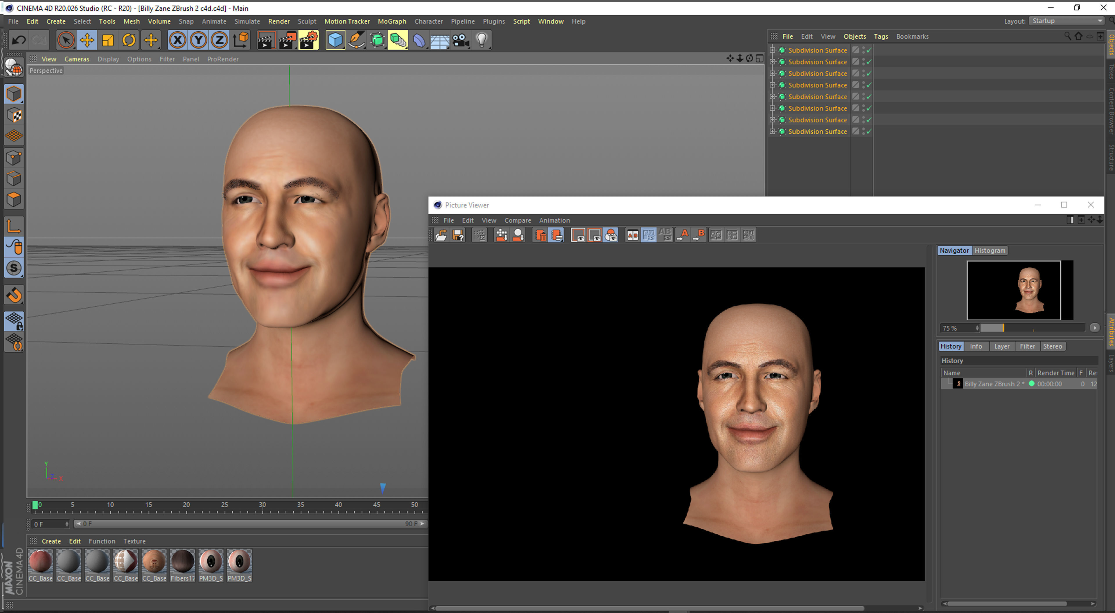 Billy Zane ZBrush 2 3D model only the head 3D model | CGTrader