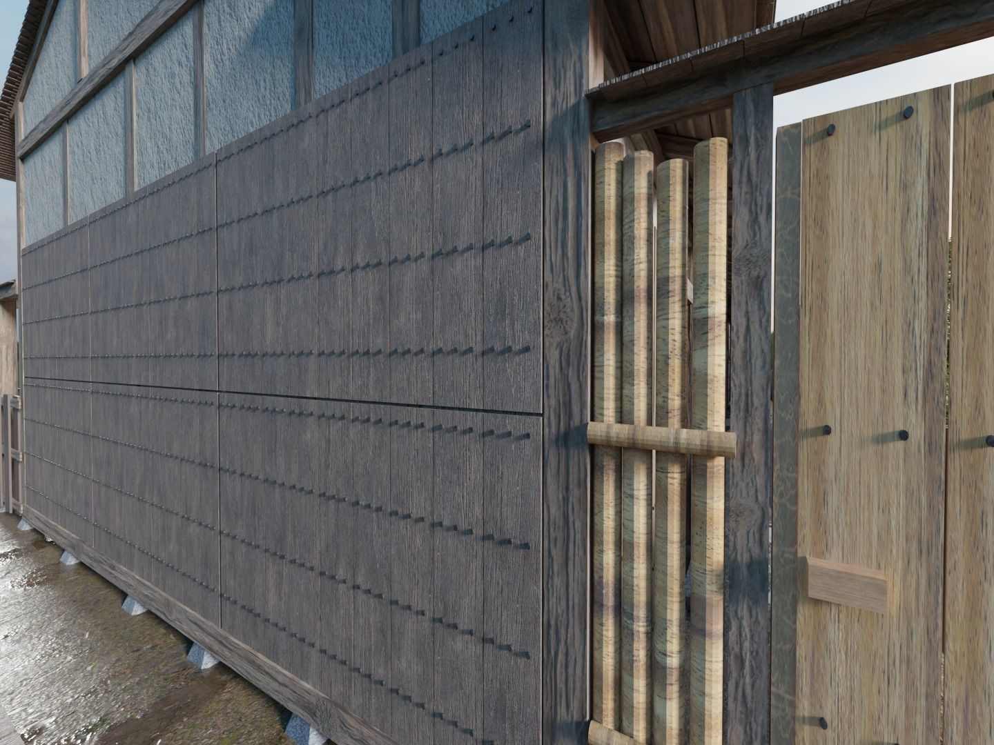 Japanese old row house in 19C Osaka 3D model | CGTrader