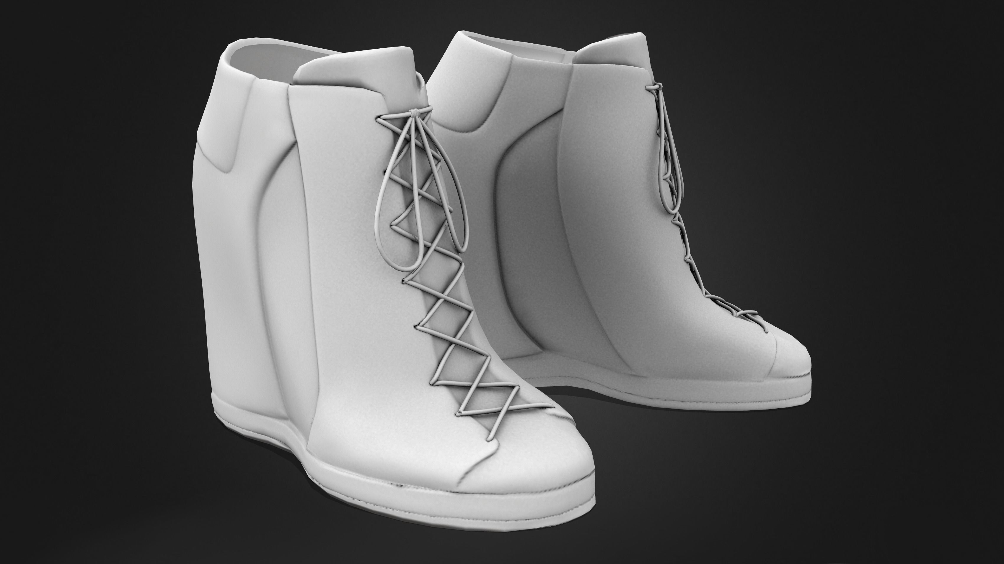 3D model Cute Wedge High Heels Boots VR / AR / low-poly | CGTrader