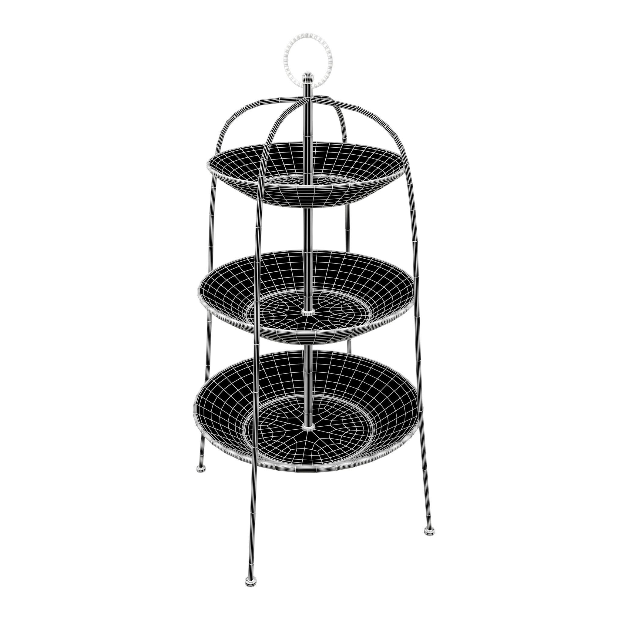 3D model Three Tier Cake Stand v2 001 VR / AR / low-poly | CGTrader