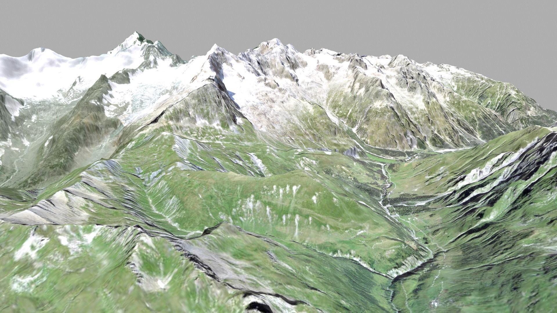 Mountain landscape Grande Jorasses Alps 3D model | CGTrader
